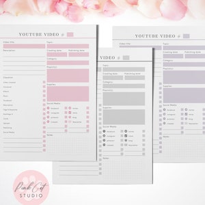Youtube Planner Youtube Channel Planner Video Planner Youtube Checklist ...