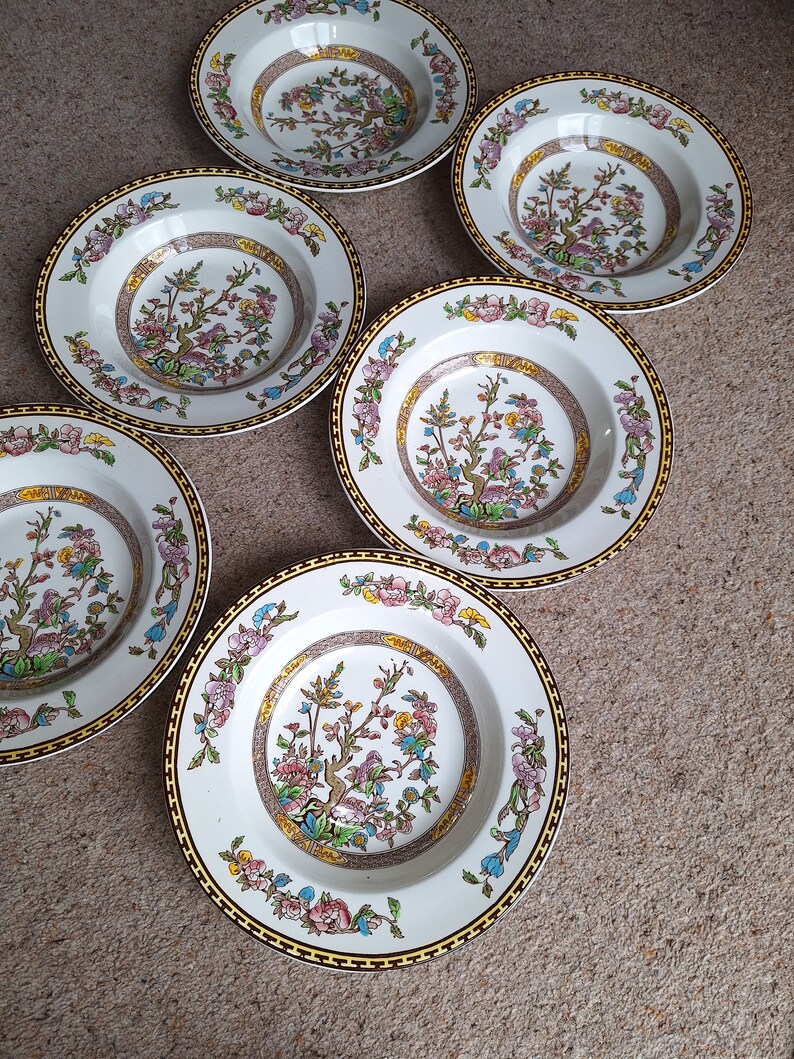 Vintage Washington Indian Tree Bowls / Dishes X 6 - Etsy