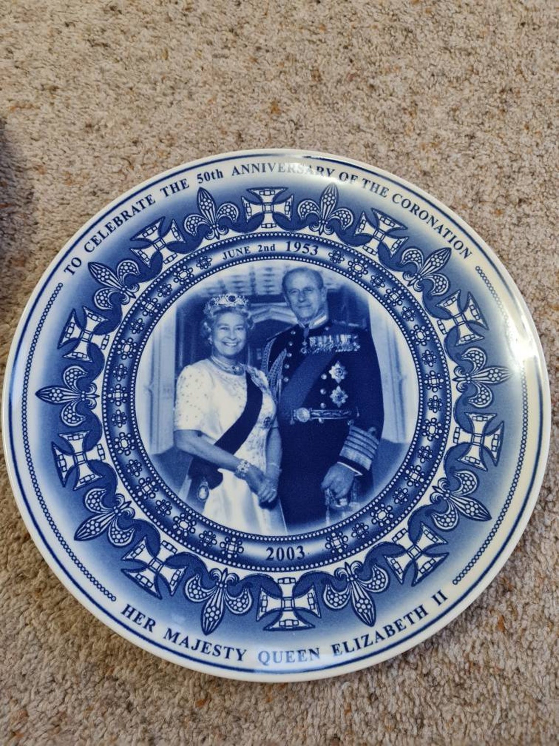 Wedgwood Commemorative Plate 50th Anniversary of the Coronation Queen ...