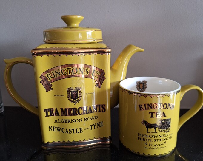 Rare and Unusual Ringtons Advertising Teapot and Matching Mug - Etsy