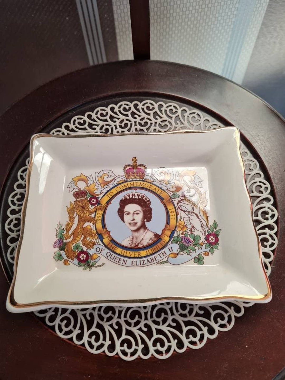 Falcon Ware Queen Elizabeth Silver Jubilee Trinket Pin Tray - Etsy