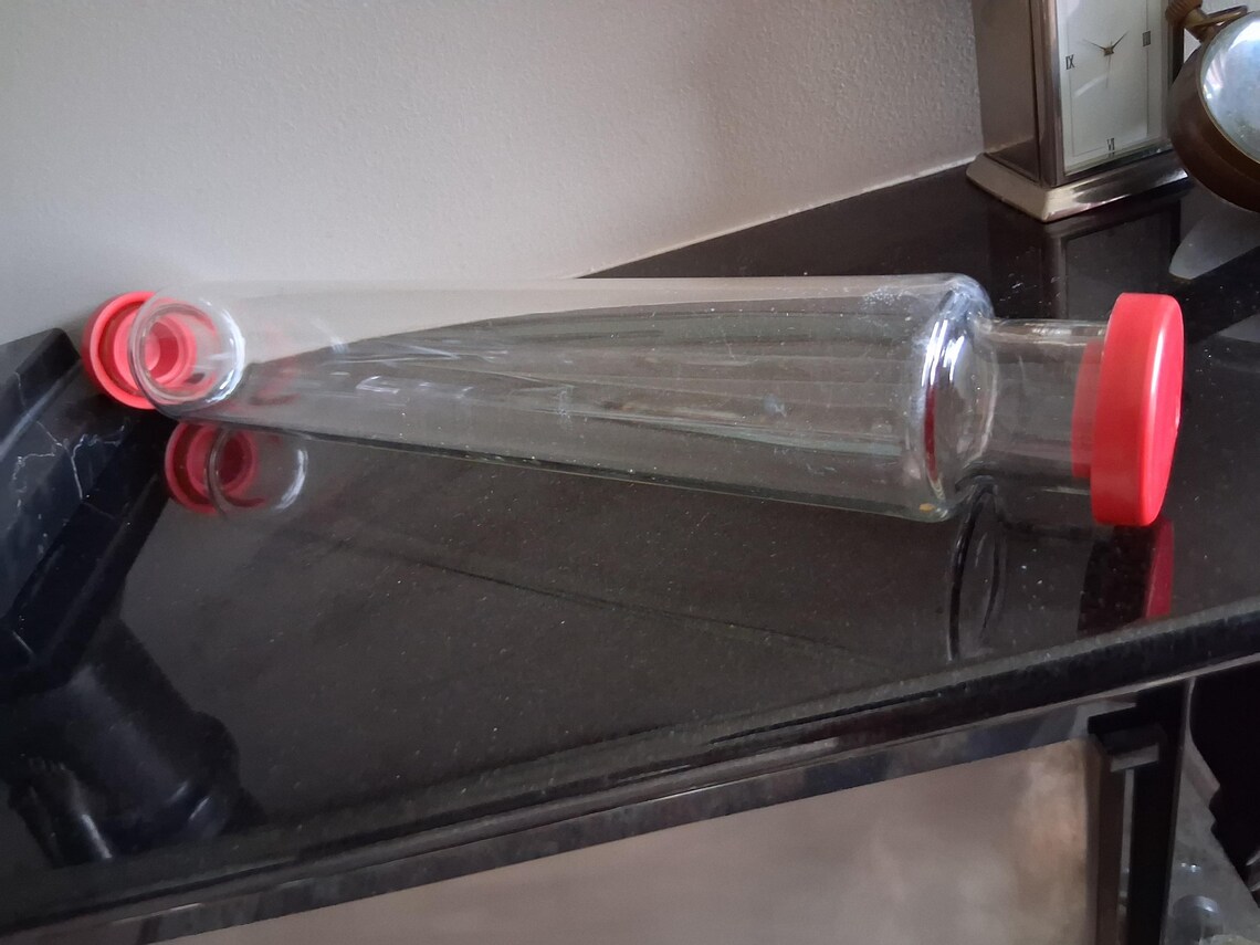Vintage Pyrex Glass Rolling Pin 60’s With Red Caps for Pastry Fill Iced ...