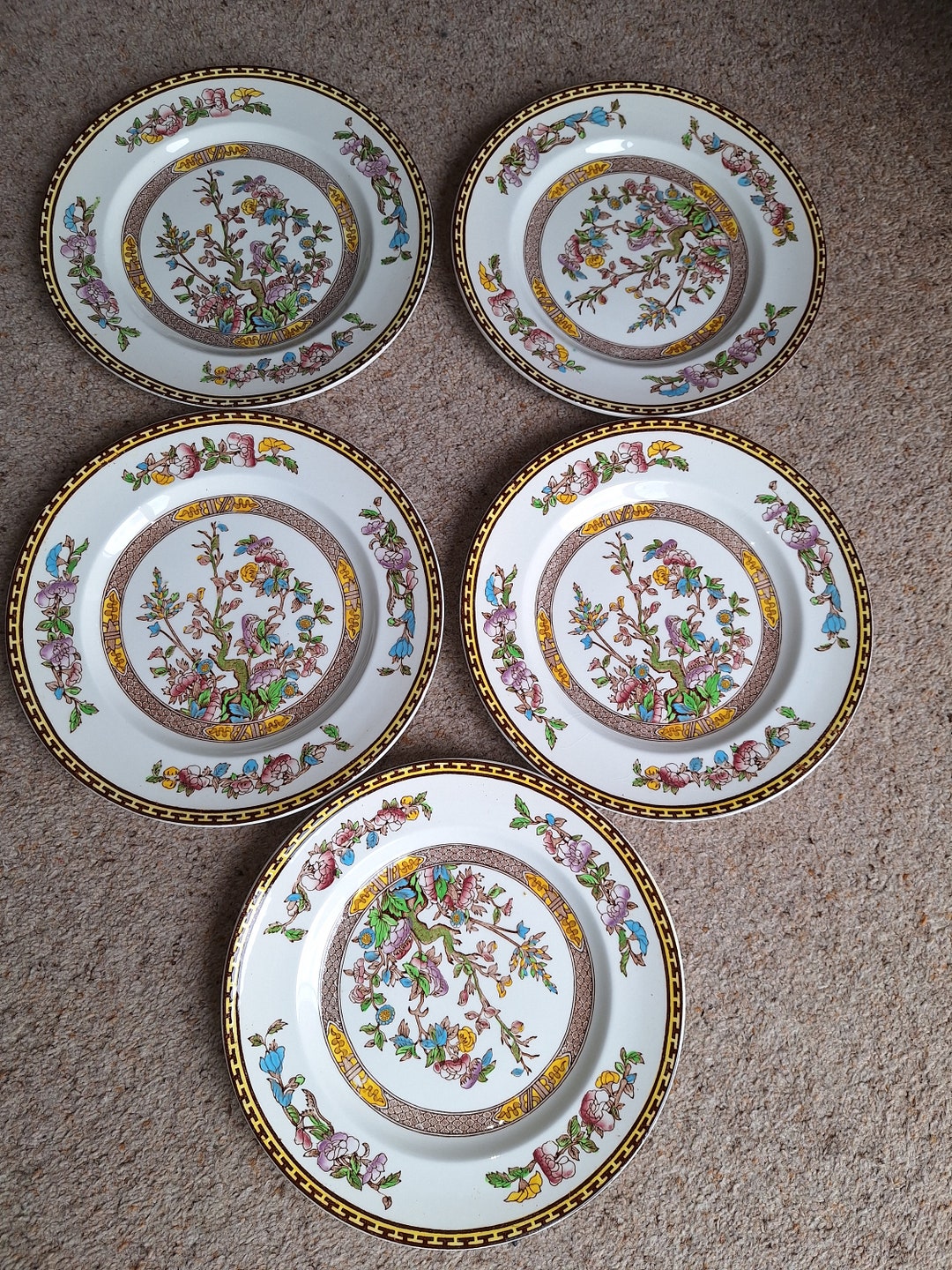 Vintage Washington Indian Tree Medium Plates X 5 - Etsy