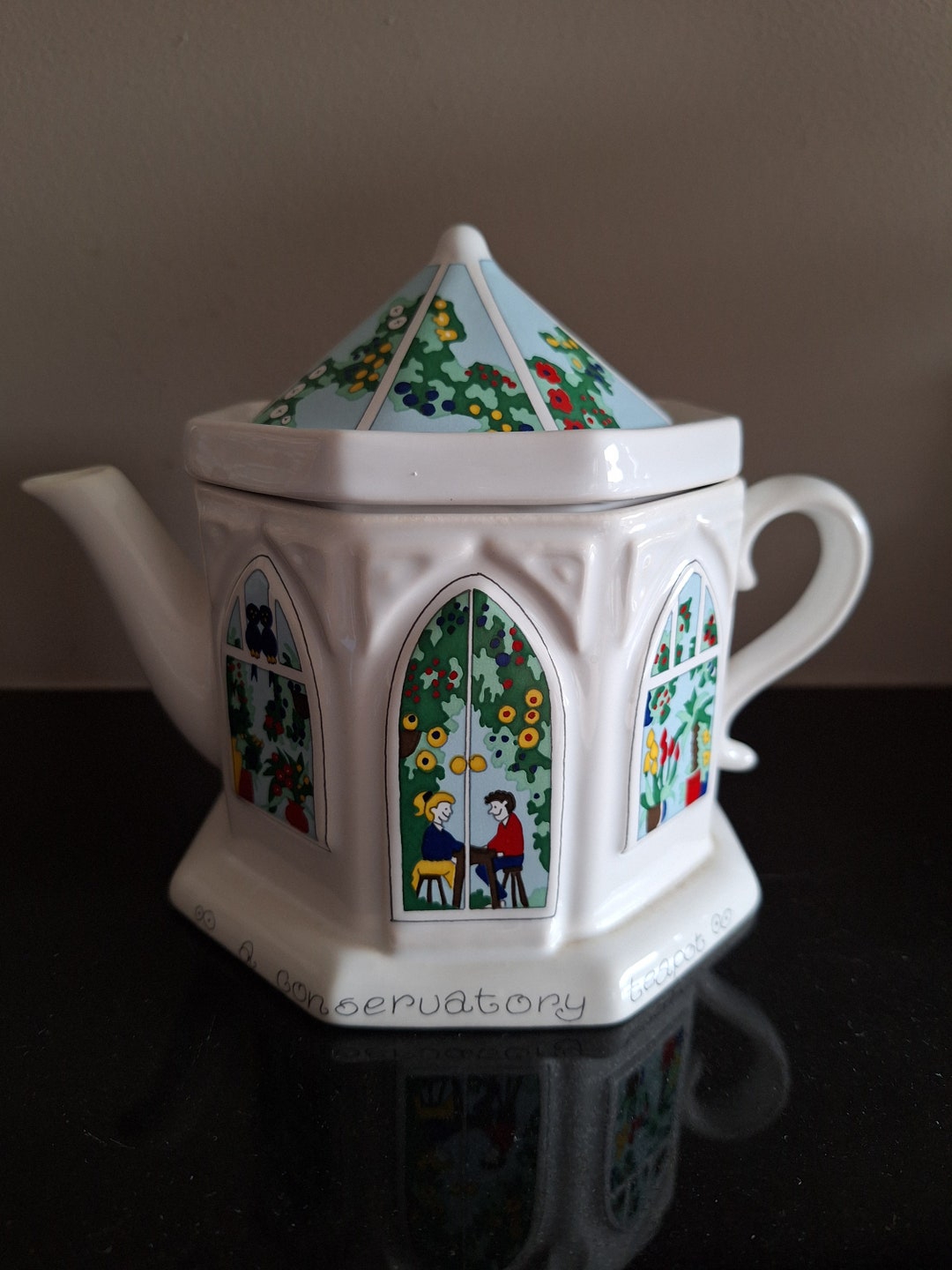 Vintage Wade English Teapot Conservatory Design Collectable - Etsy