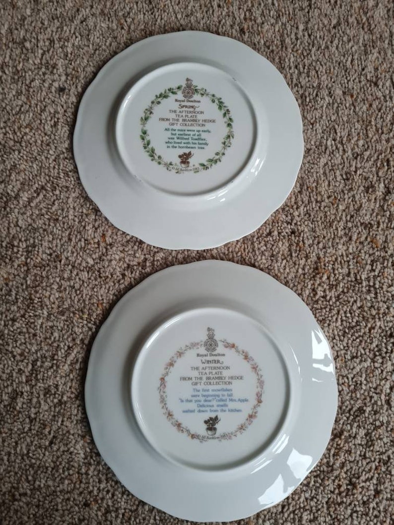 Brambly Hedge Spring and Winter Plates royal Doulton Fine - Etsy