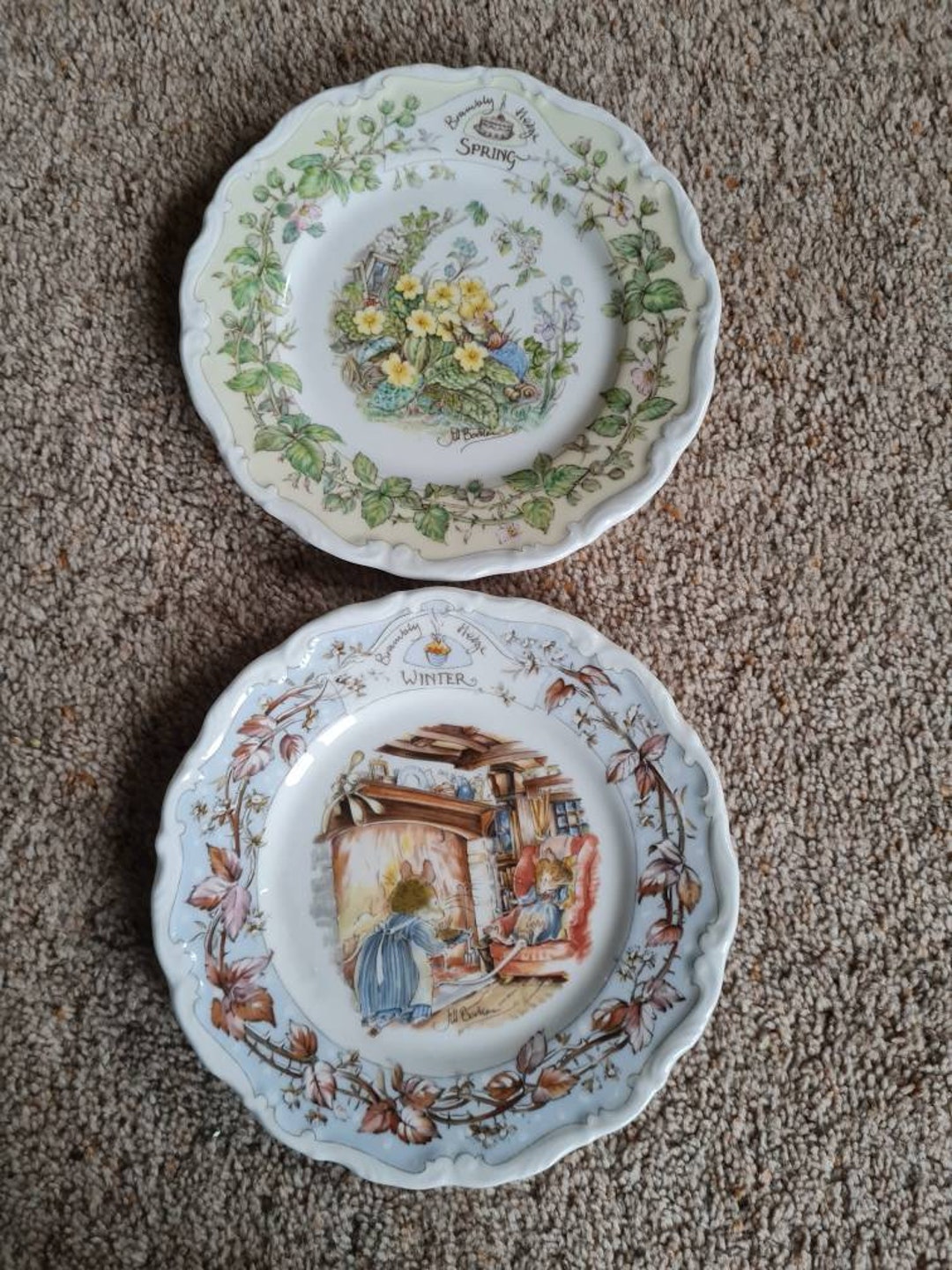 Brambly Hedge Spring and Winter Plates royal Doulton Fine - Etsy