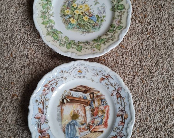 Brambly Hedge Spring and Winter Plates royal Doulton Fine Porcelain - Etsy
