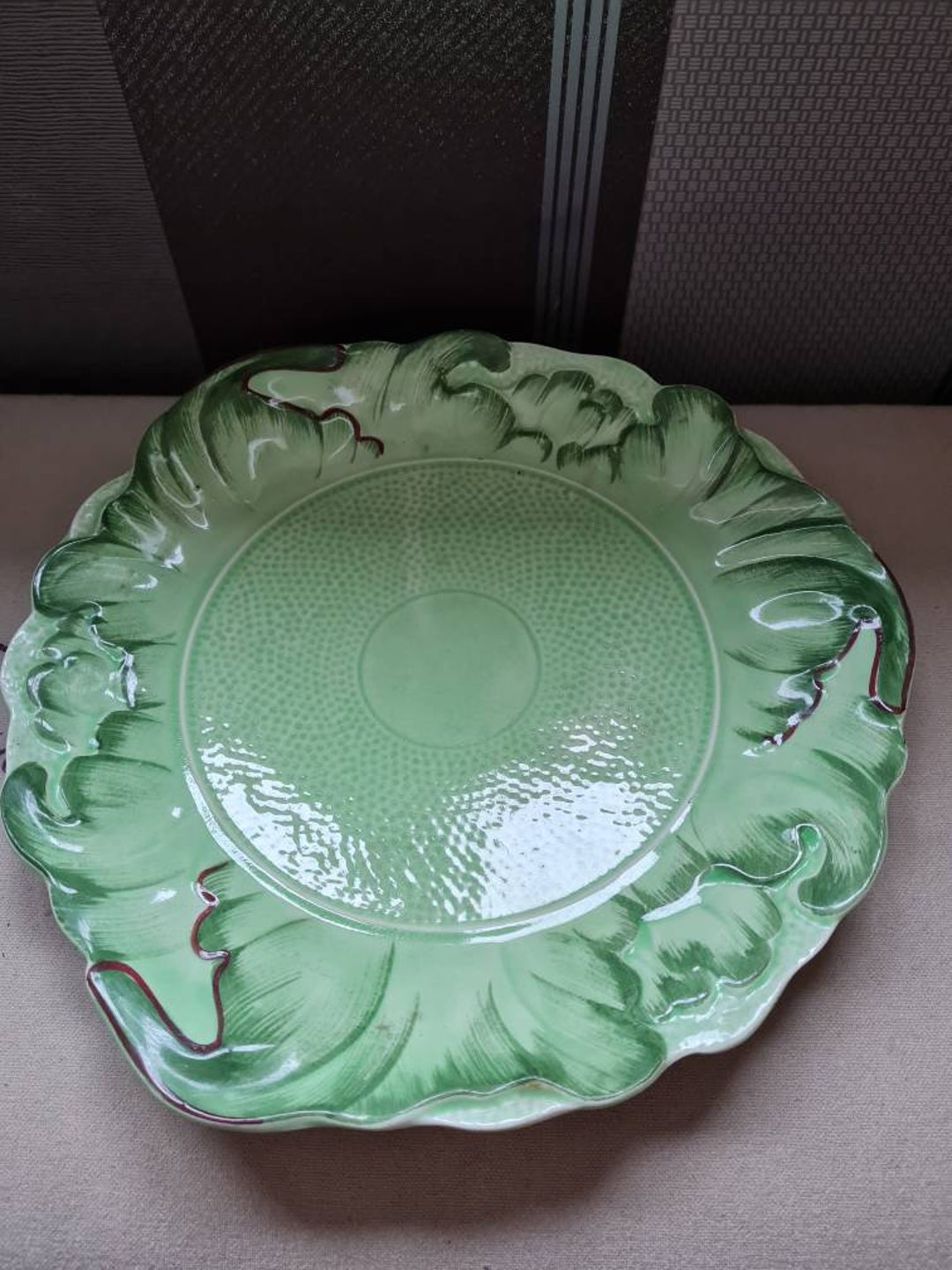 Green Ridgeway Plate - Etsy