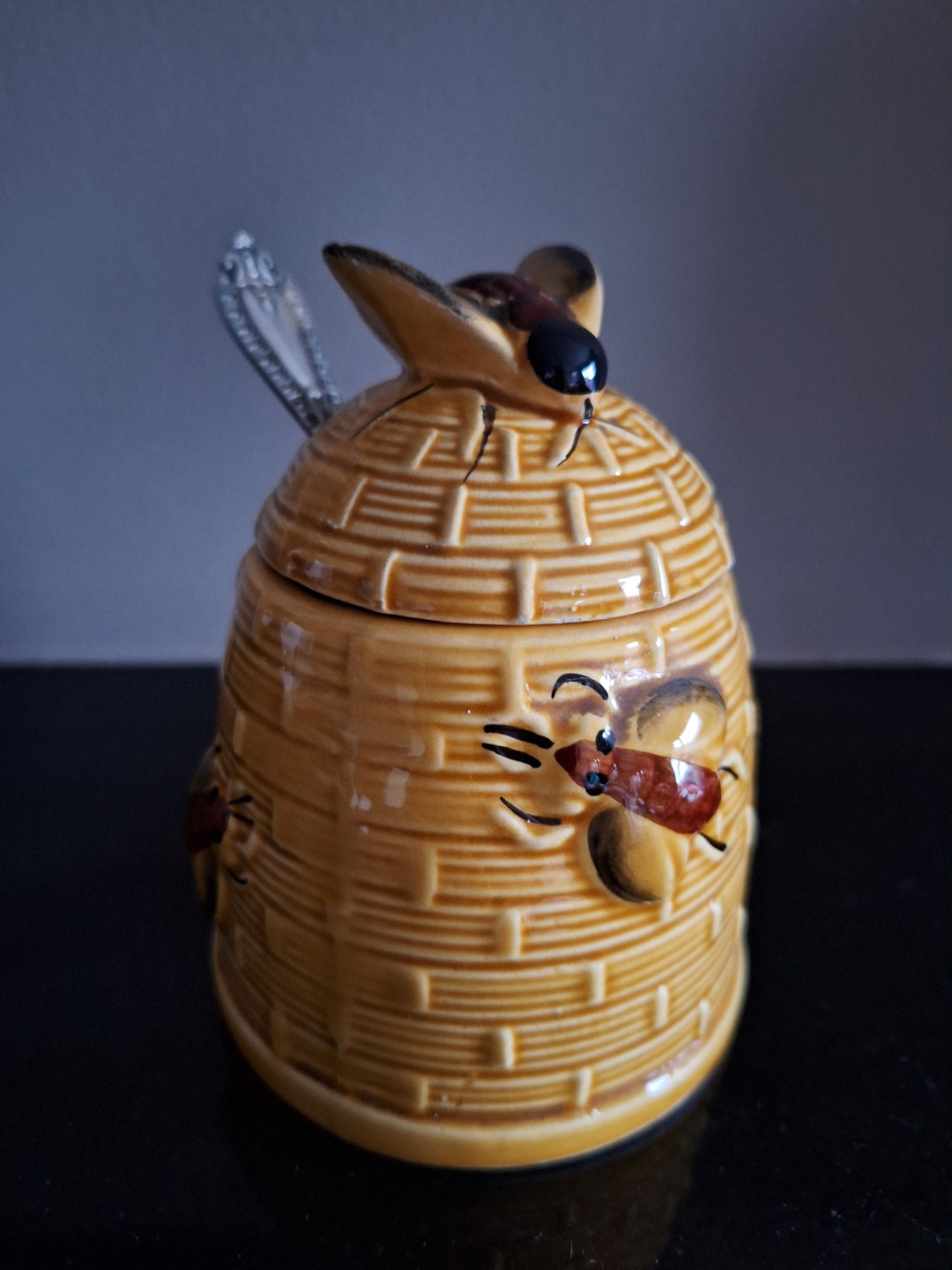 Lovely Bee Jam / Preserve Pot With Spoon - Etsy