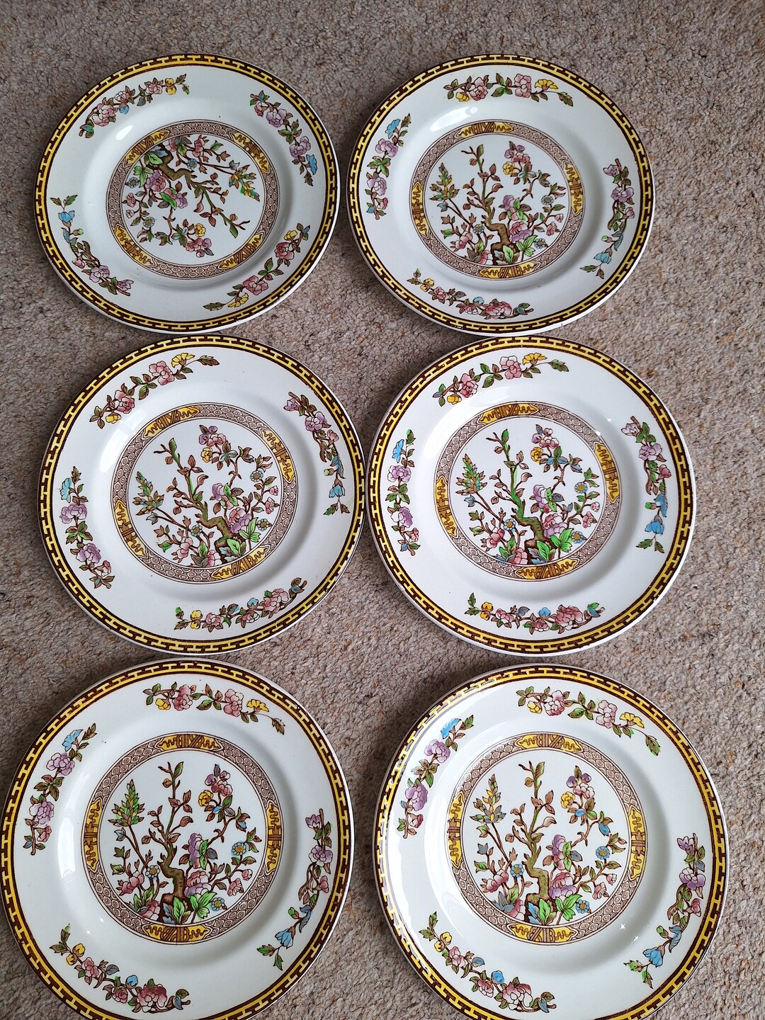 Vintage Washington Indian Tree Tea Plates X 6 - Etsy