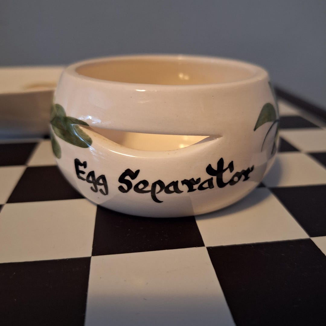 Vintage Toni Raymond Pottery Hand Painted Egg Separator and Side Dish ...