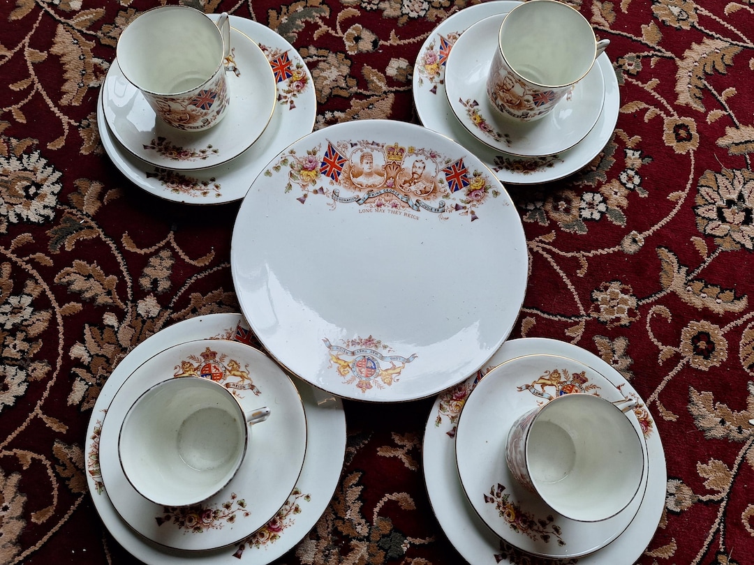 King George and Queen Mary Coronation 1911 Royal Albert Tea Set 4 X ...