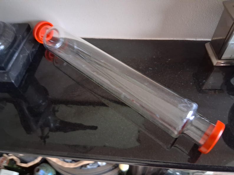 Vintage Pyrex Glass Rolling Pin 60’s With Red Caps for Pastry Fill Iced ...