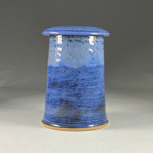 Jar With Lid Two Toned Blue Handmade Pottery Lidded Jar Ceramic ...