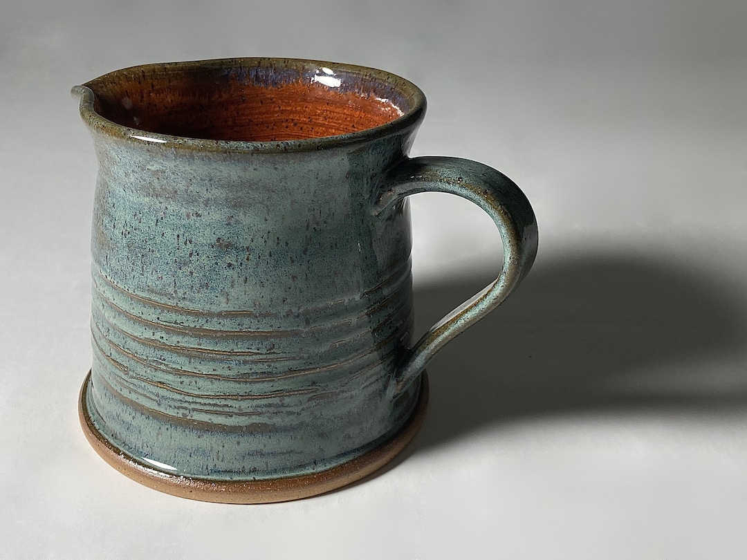 Stoneware Pitcher Blue Handmade Pottery Pitcher Ceramic Casual - Etsy