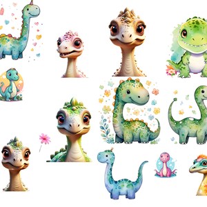 35 Cute Dinosaur Digital Clip Art Pieces Dinosaur Clipart, Watercolor ...
