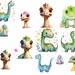 35 Cute Dinosaur Digital Clip Art Pieces Dinosaur Clipart, Watercolor ...