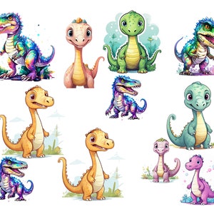 35 Cute Dinosaur Digital Clip Art Pieces Dinosaur Clipart, Watercolor ...
