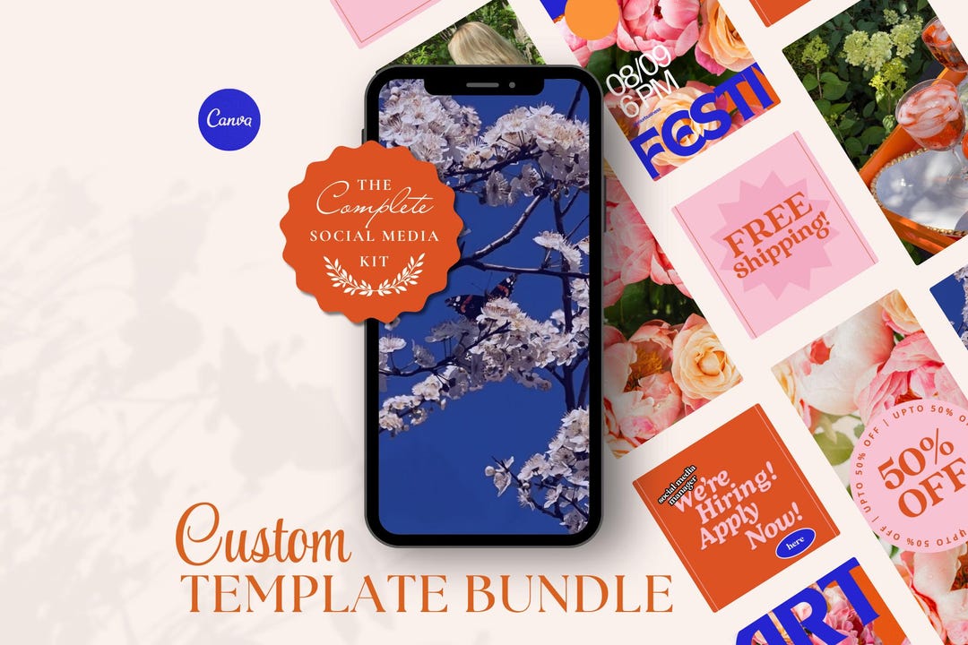 Custom Social Media Template Bundle, Canva Instagram Templates ...