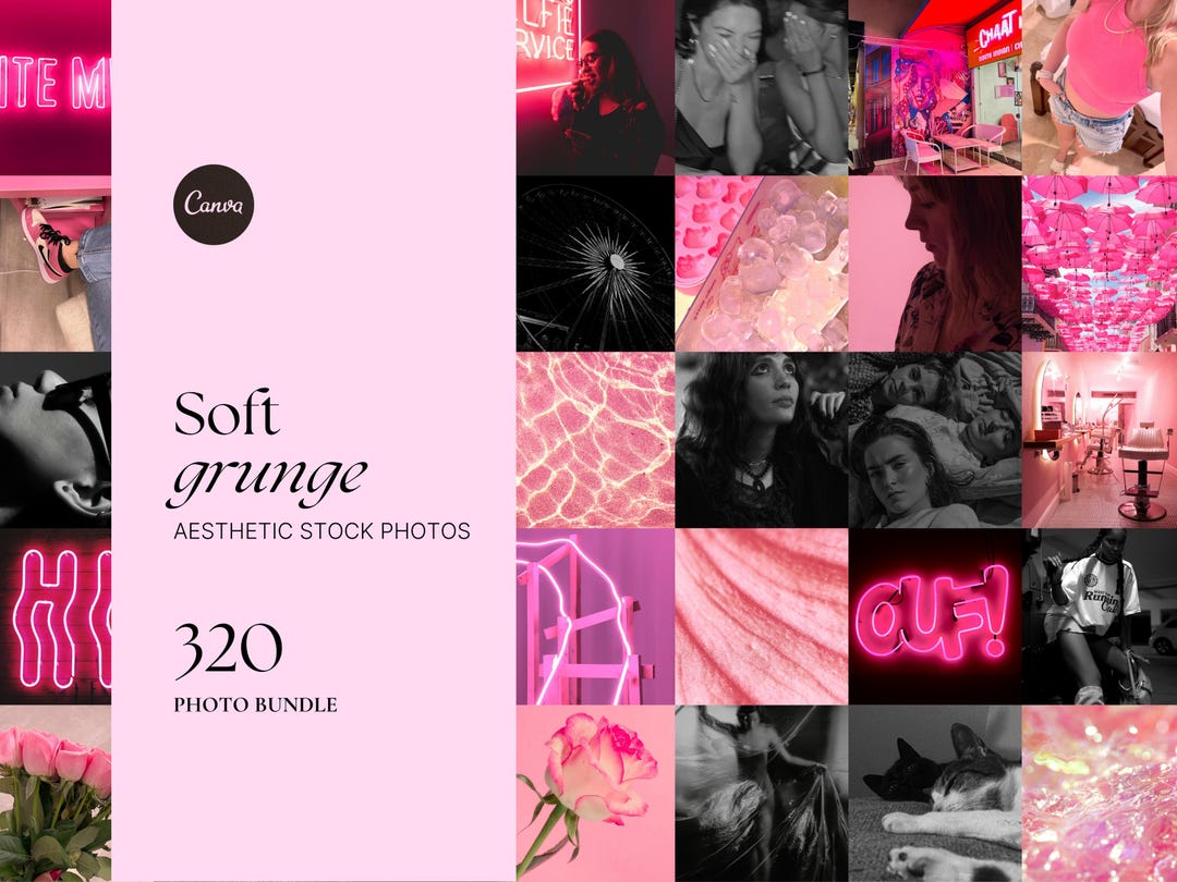 Soft Grunge Stock Photo Bundle, Edgy Street Fashion Aesthetic, B&W ...