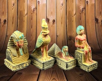 Set of Tiny Four Ancient Egyptian Deities Statues Egyptian Statue ...