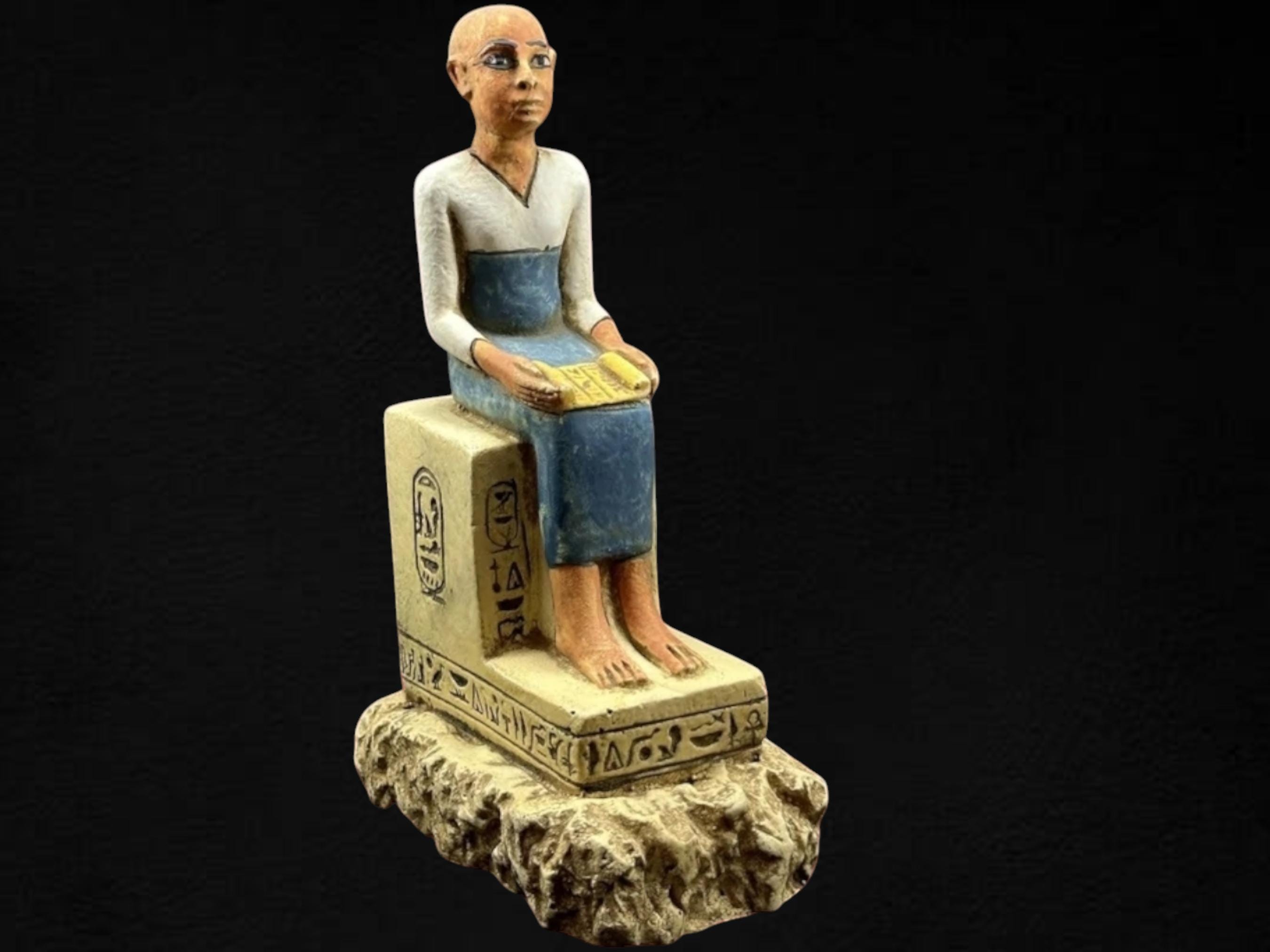 Statue of Ancient Egyptian Writer Pharaonic Writer Statue Ancient ...