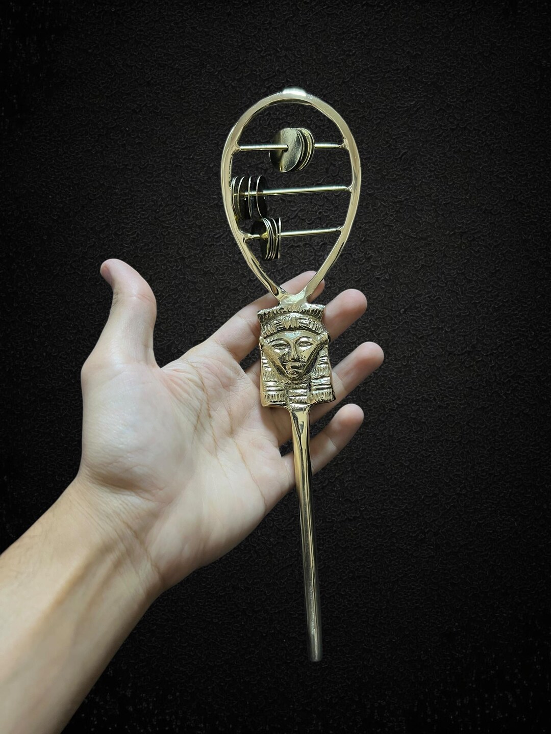 Brass Hathor Temple Sistrum — Ancient Egyptian Ritual Rattle Made in ...