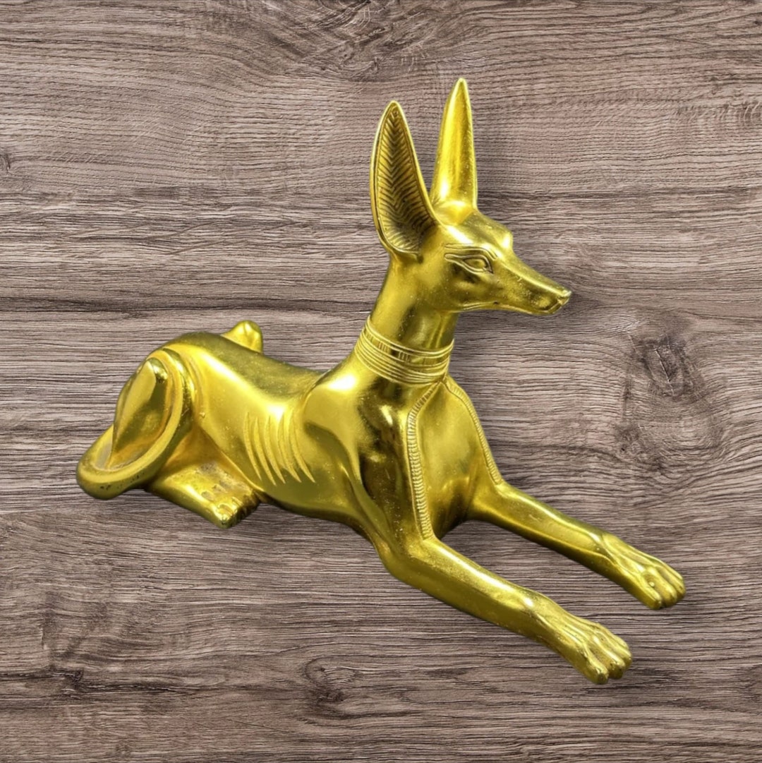 Huge Golden Anubis Statue, Egyptian God Anubis Sculpture Gold Color ...
