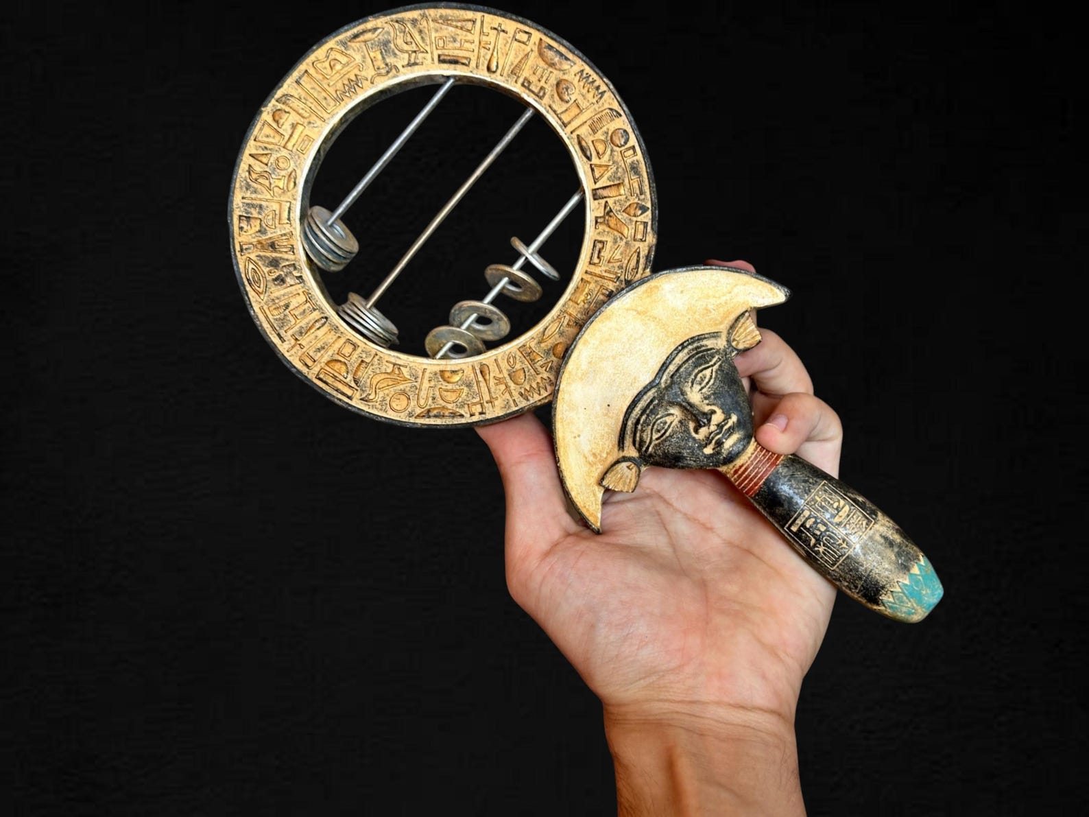 Rare Sacred Sistrum of Goddess Hathor Magical Ancient Egyptian Musical ...