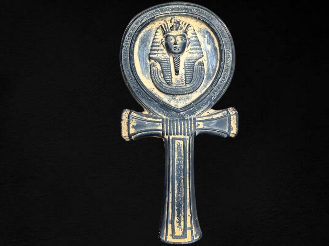 Tutankhamun Ankh Key of Life Cross Egyptian Altar Pharaonic Statue ...