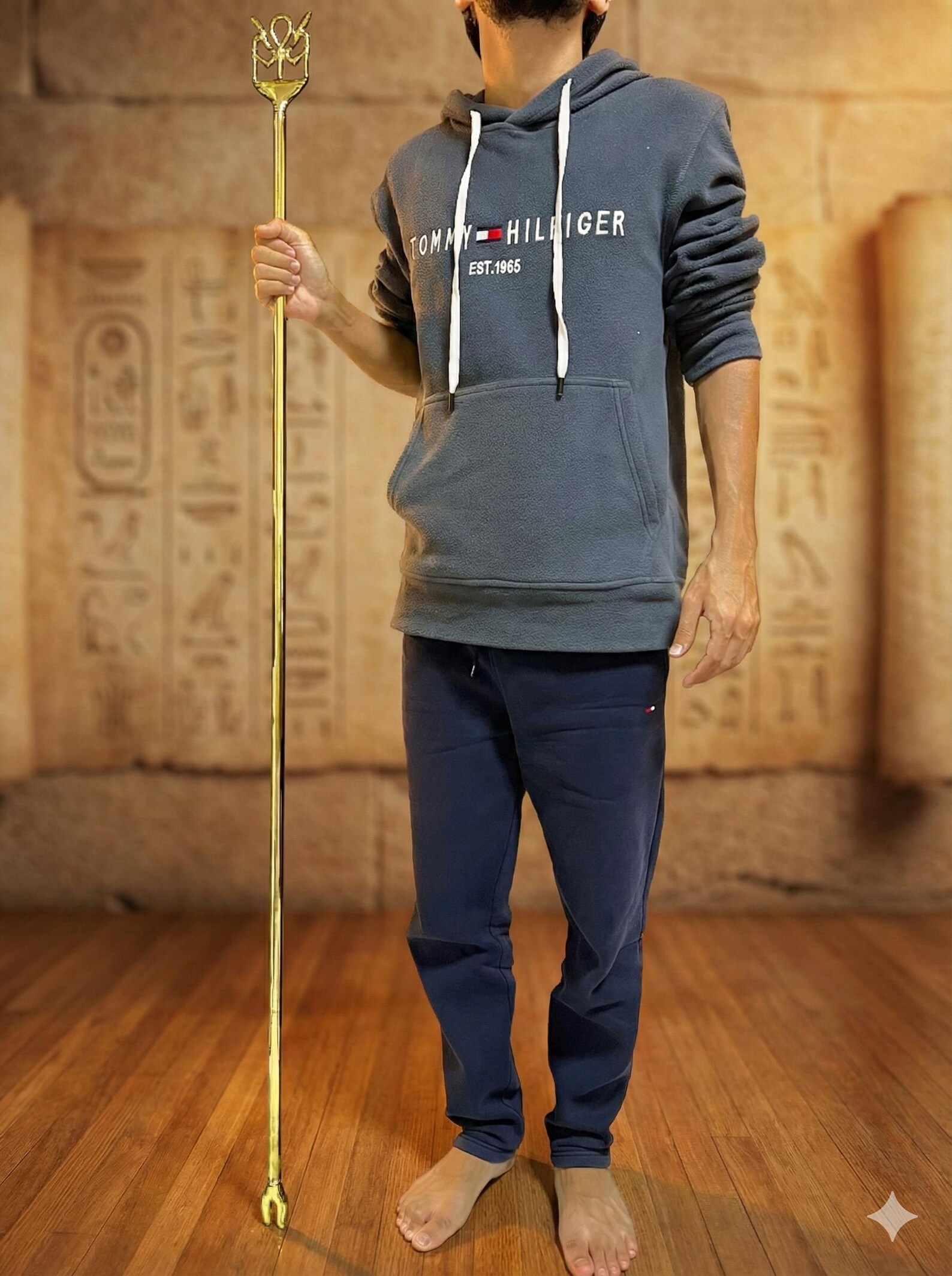 Golden Pharaoh Scepter of Ancient Authority Height 150CM Made in Egypt ...