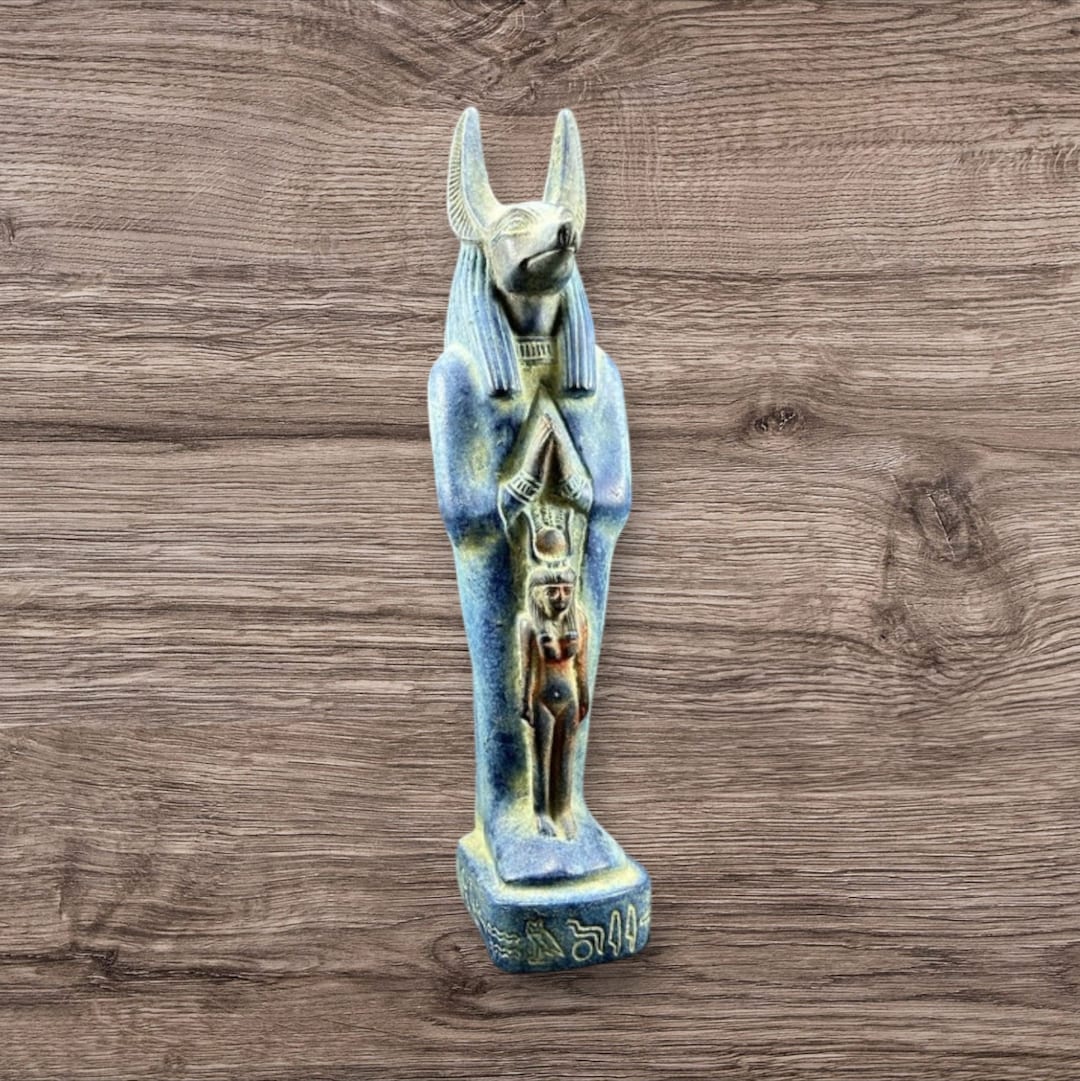 Great Egyptian Anubis Statue Standing Sculpture Blue Color Made in ...
