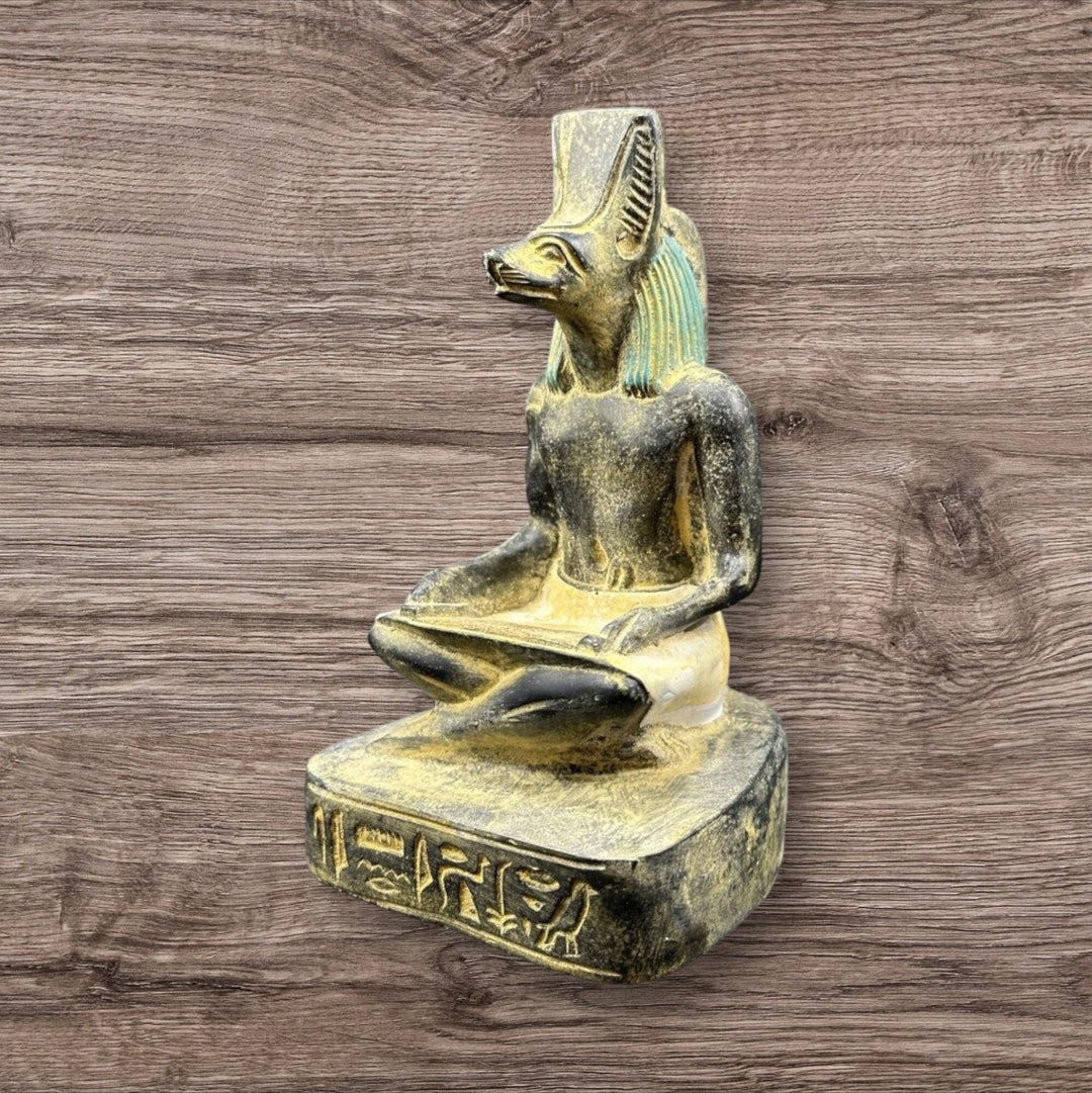 Sitzende Anubis Statue Schwarz Gold Anubis Gott der Unterwelt Antike ...