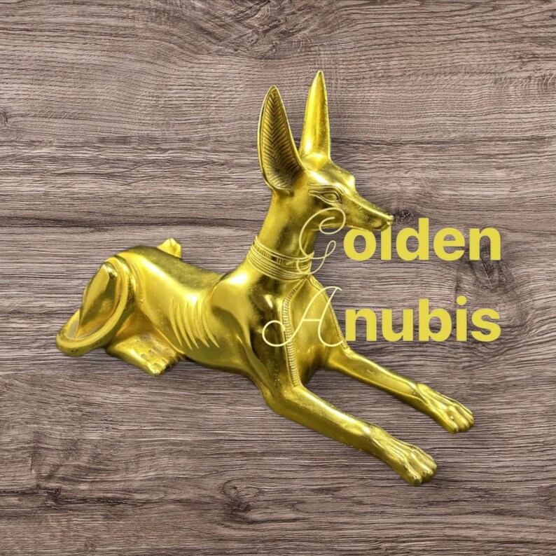 Huge Golden Anubis Statue, Egyptian God Anubis Sculpture Gold Color ...