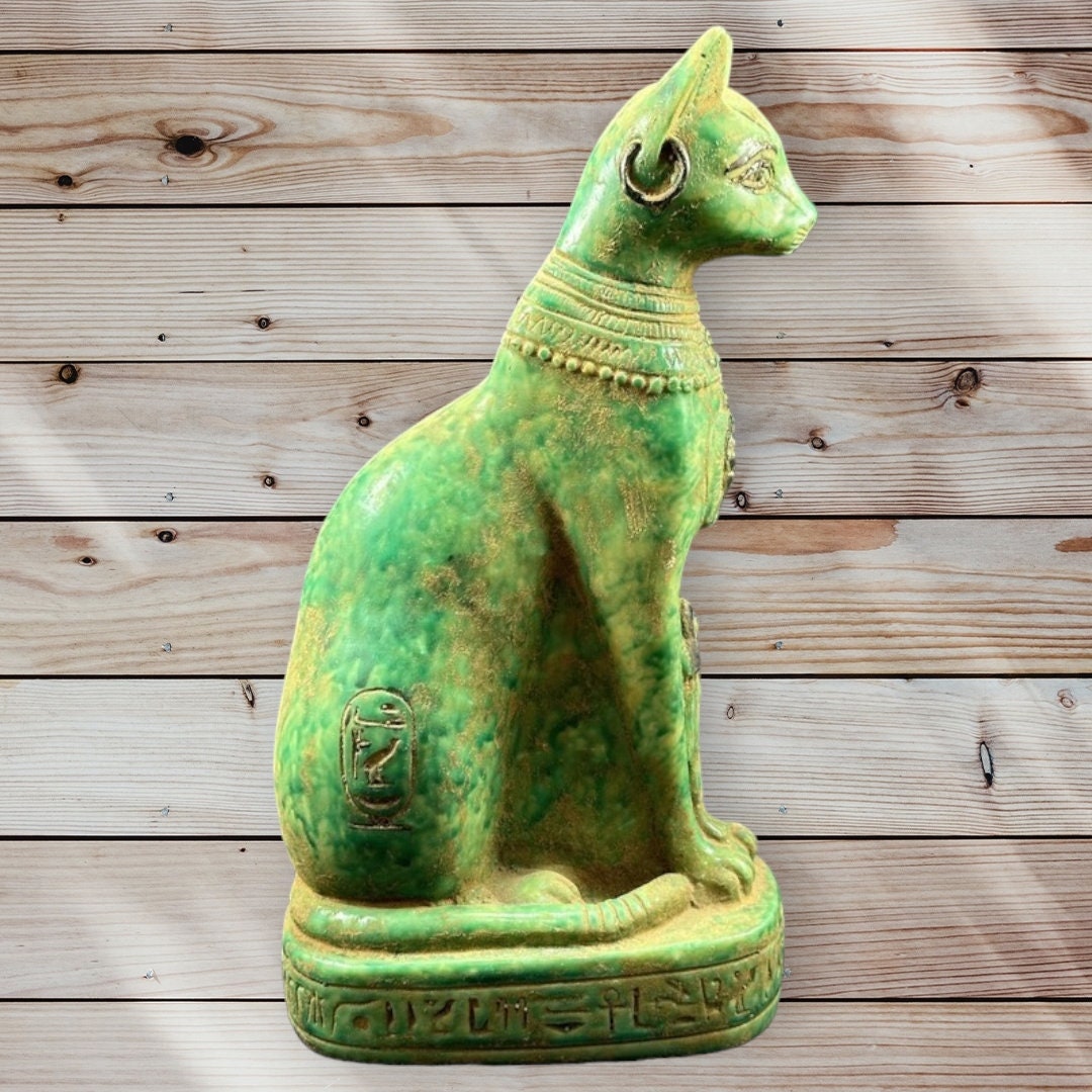 Pretty Statue of Egyptian Goddess Bastet Distinct Color Large Size With ...