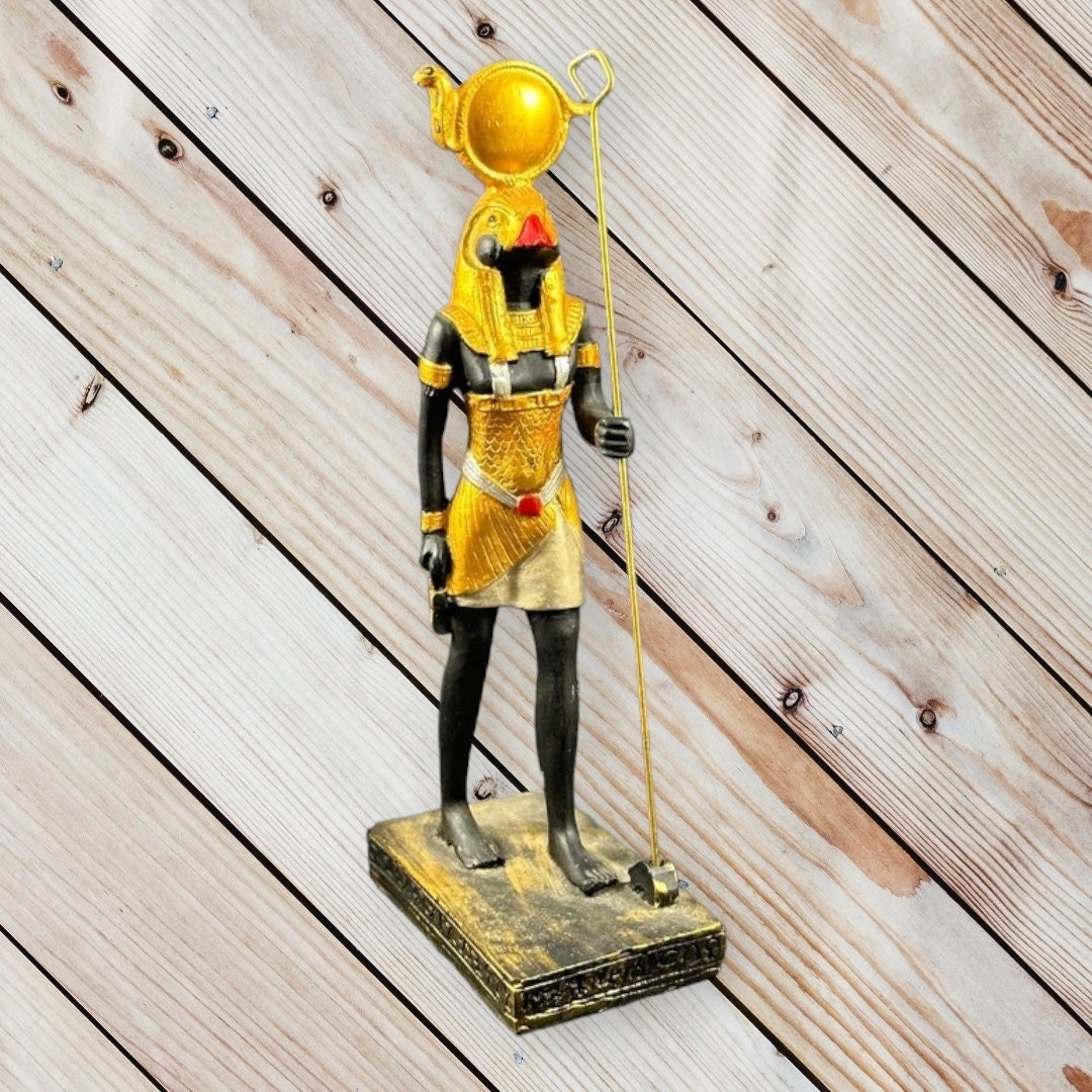 Ra Harakhte Sun God Crowned With a Solar Disk Green Ancient Egyptian ...