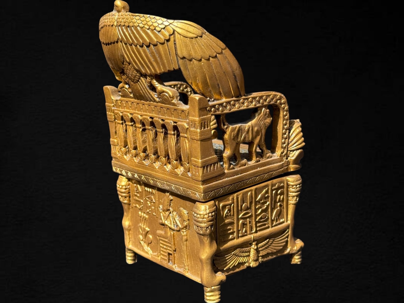 Handcrafted King Tut Throne Chair: Egyptian Decor With Lions - Etsy