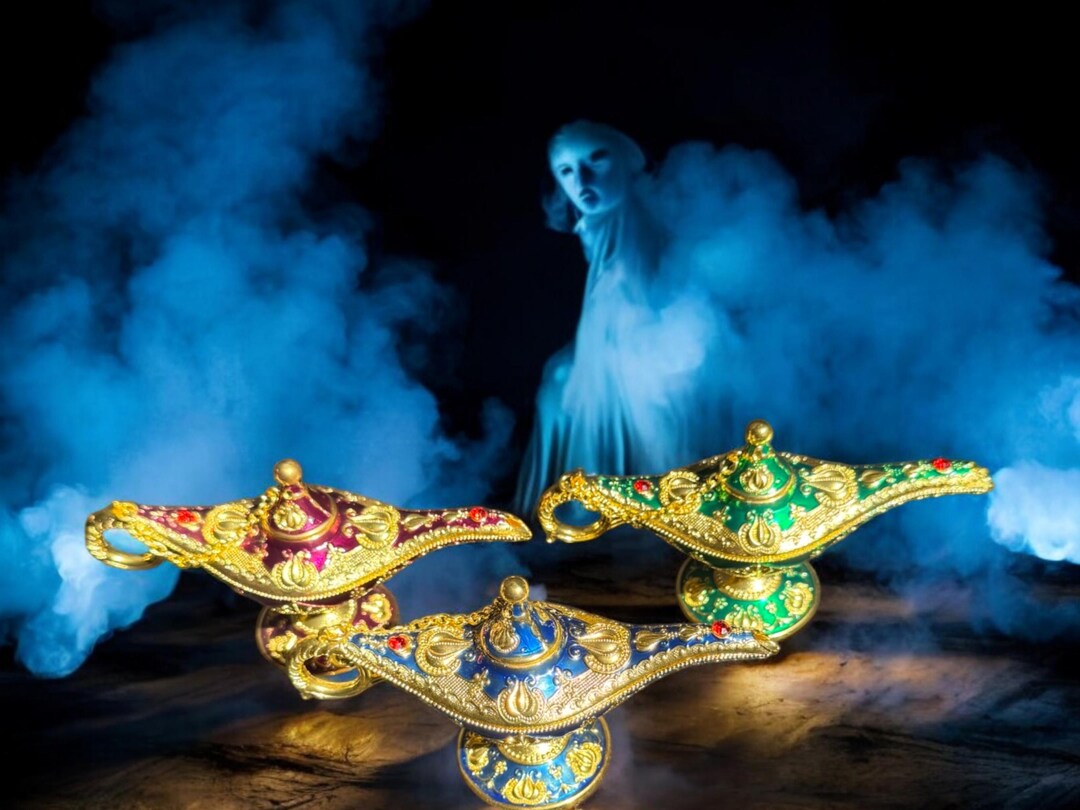 Set of Three Aladdin Magic Lamp Genie Lamp Antique Ghost Lamp Brass ...