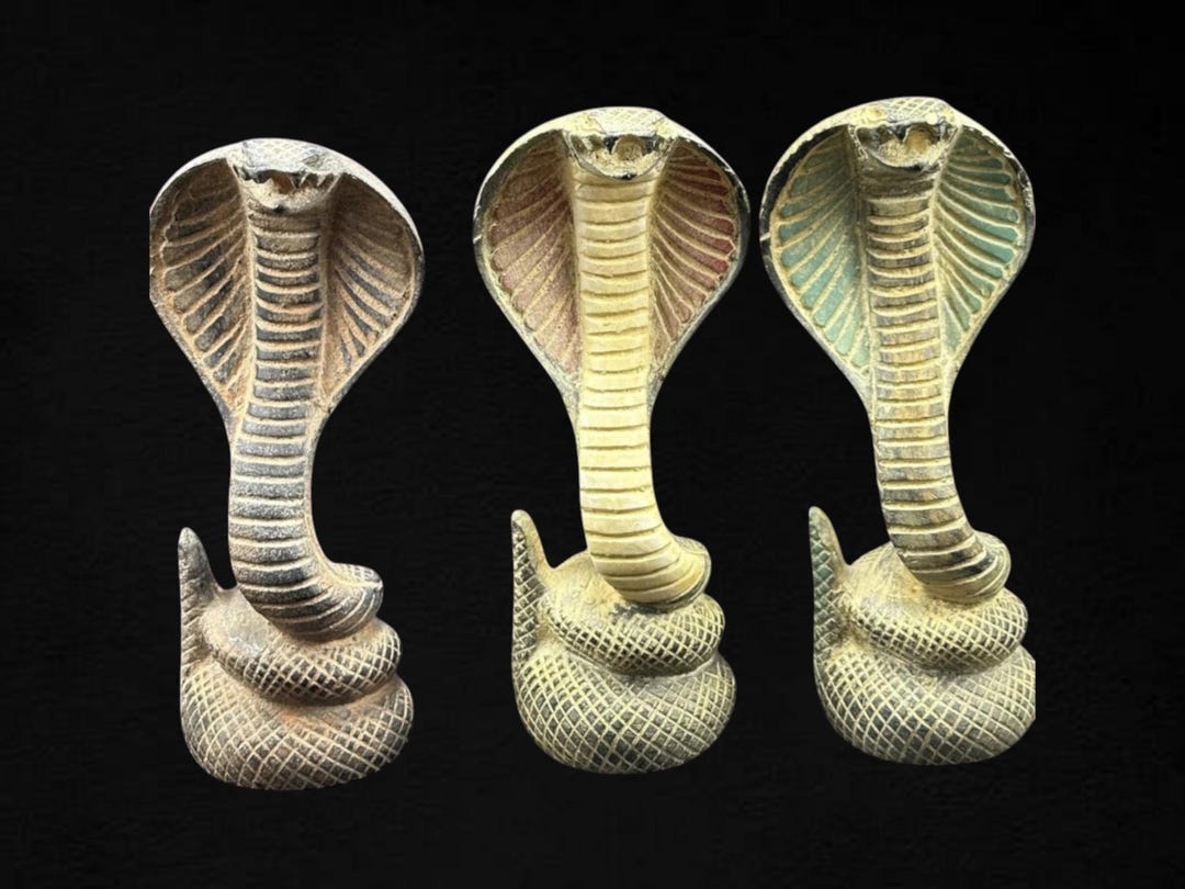 Set of Cobra Statues Serpent God of Destruction Egyptian Deities ...