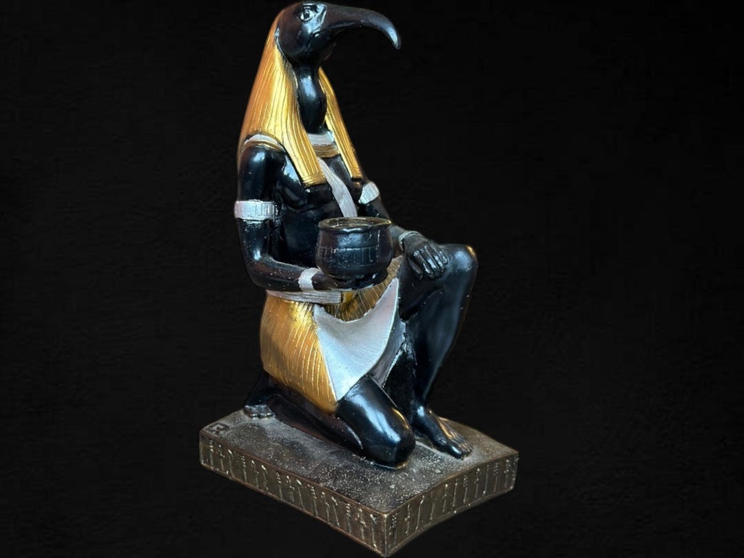 Unique Egyptian Statue of Thoth God of Knowledge and Wisdom Sculpture ...