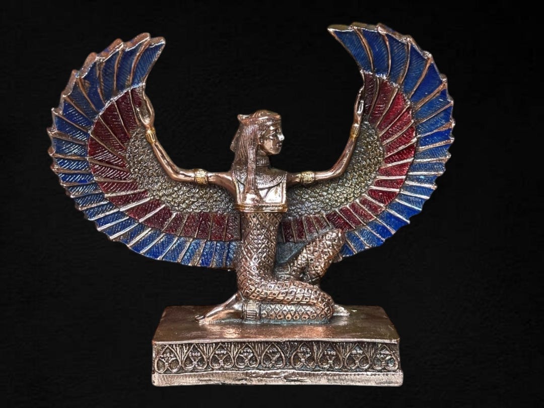 Unique Isis God Ancient Egyptian Copper Plated Statue of Goddess Isis ...
