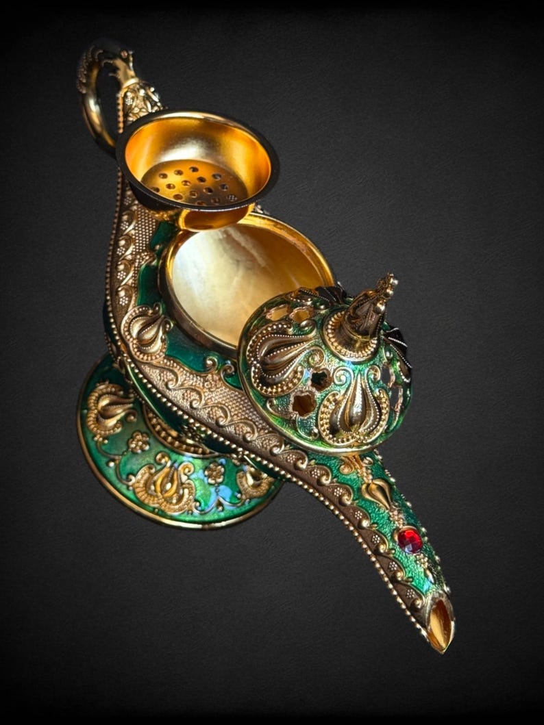 Aladdin Lamp Magic Genie Lamp Vintage Retro Colorful Wishing Incense ...