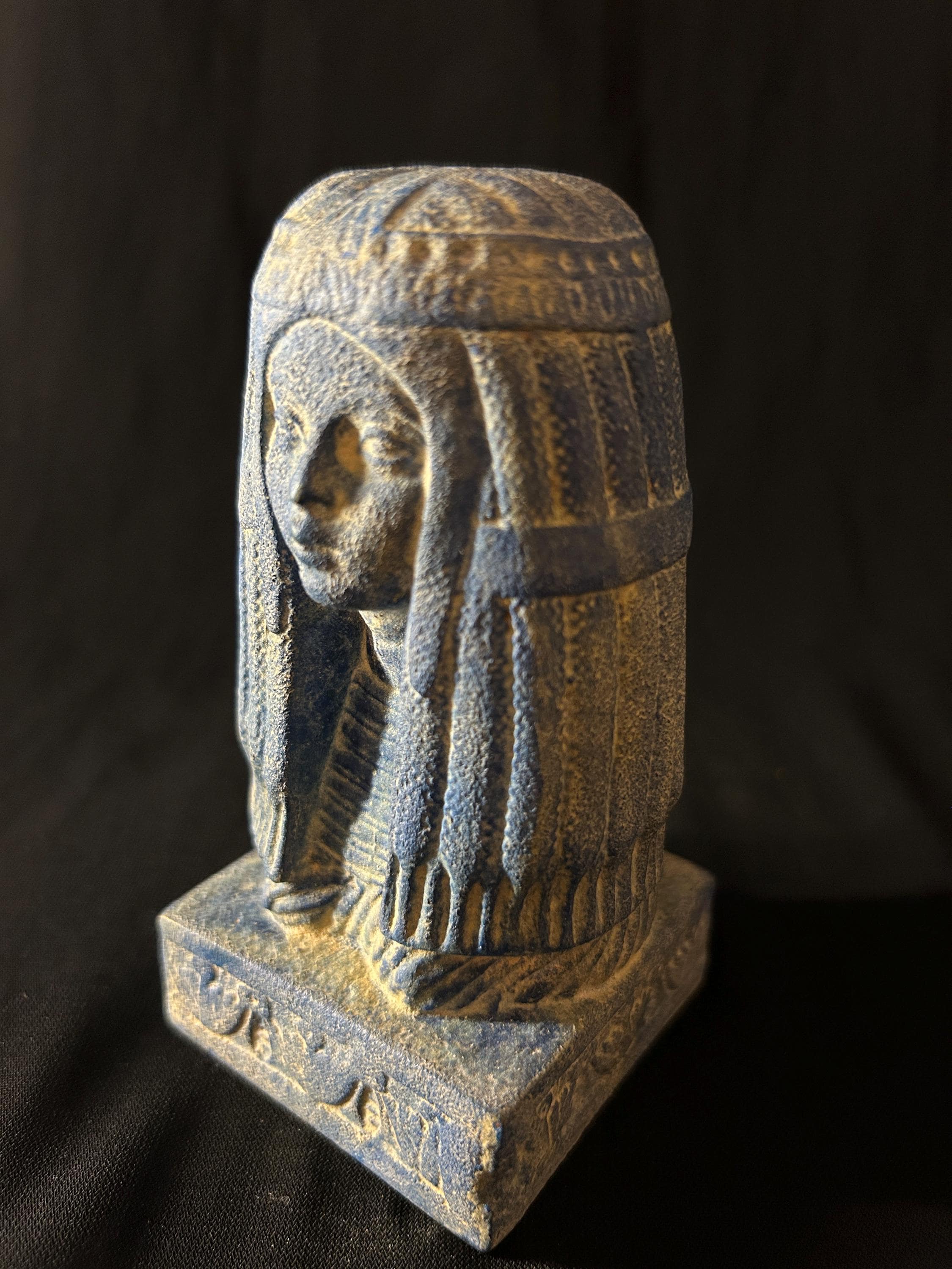 Cleopatra Queen Bust Handcrafted Blue Egyptian Head Statue Mystical ...