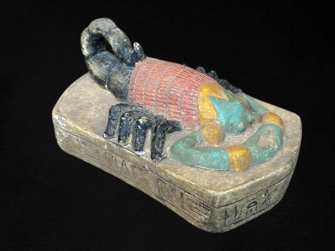 Scarab Statue Scorpion Huge King of Protection Amulet Scorpion Goddess ...