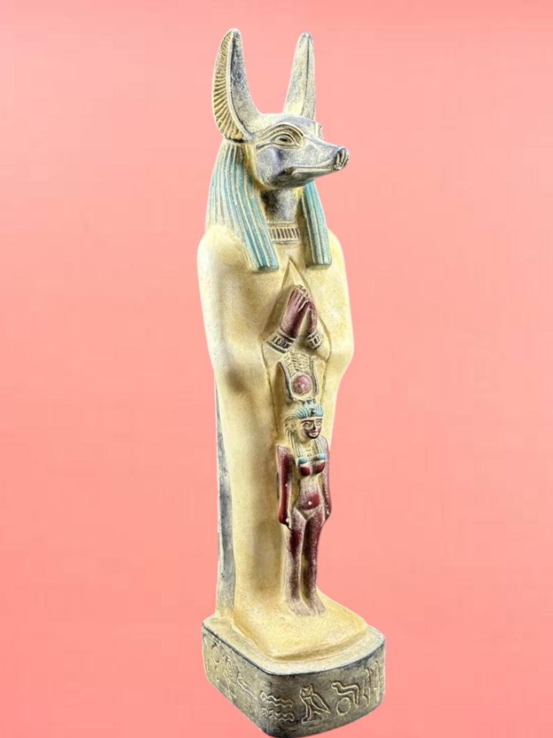 Anubis Holding Maat Statue Unique Egyptian God Figurine Spiritual Decor ...