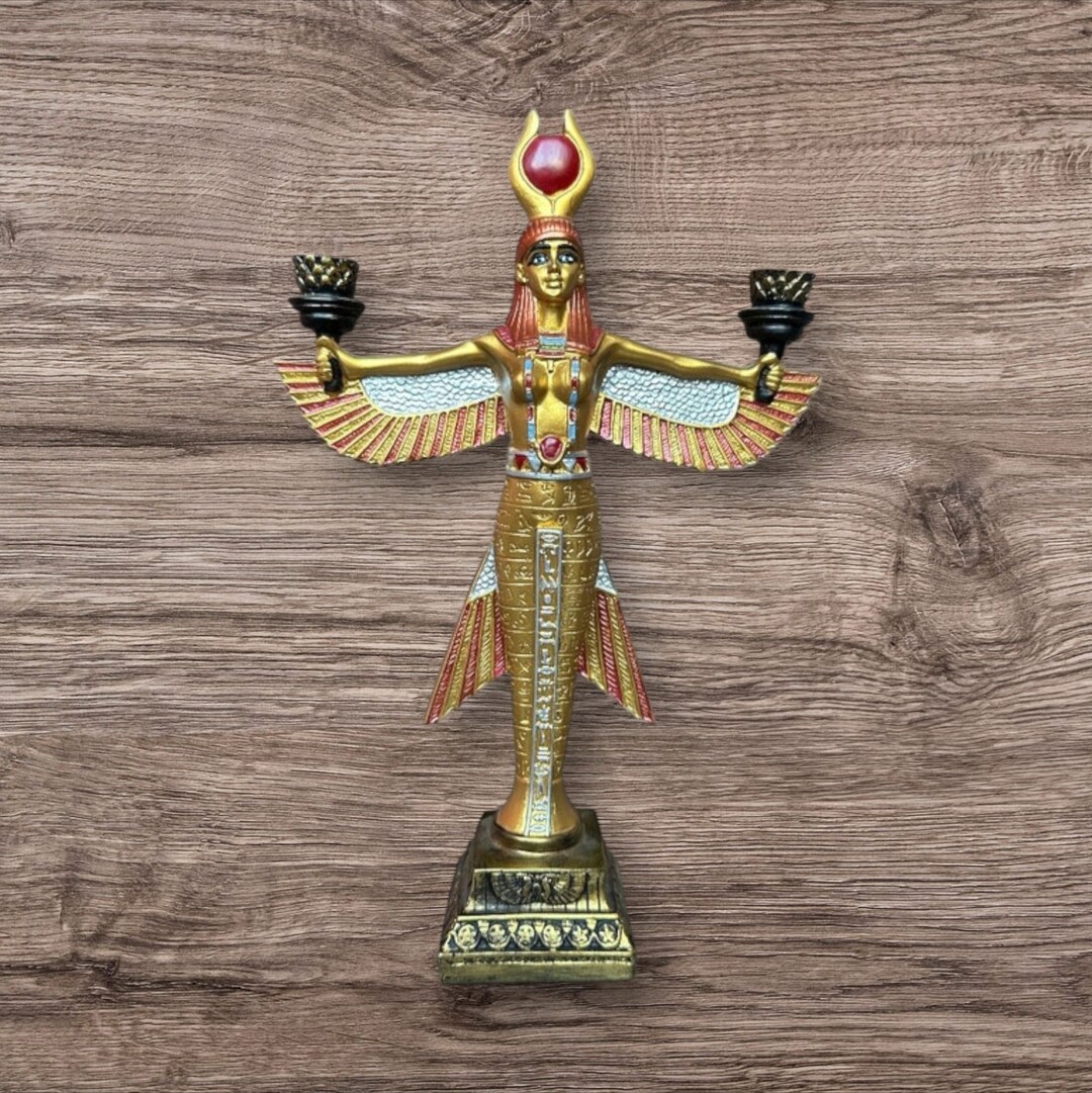 Gorgeous Isis Statue Candlestick Shape Winged Isis Handcrafted With ...