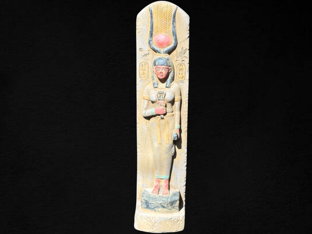 Unique Goddess Isis Statue Large Stela Relief Heavy Sculpture With ...