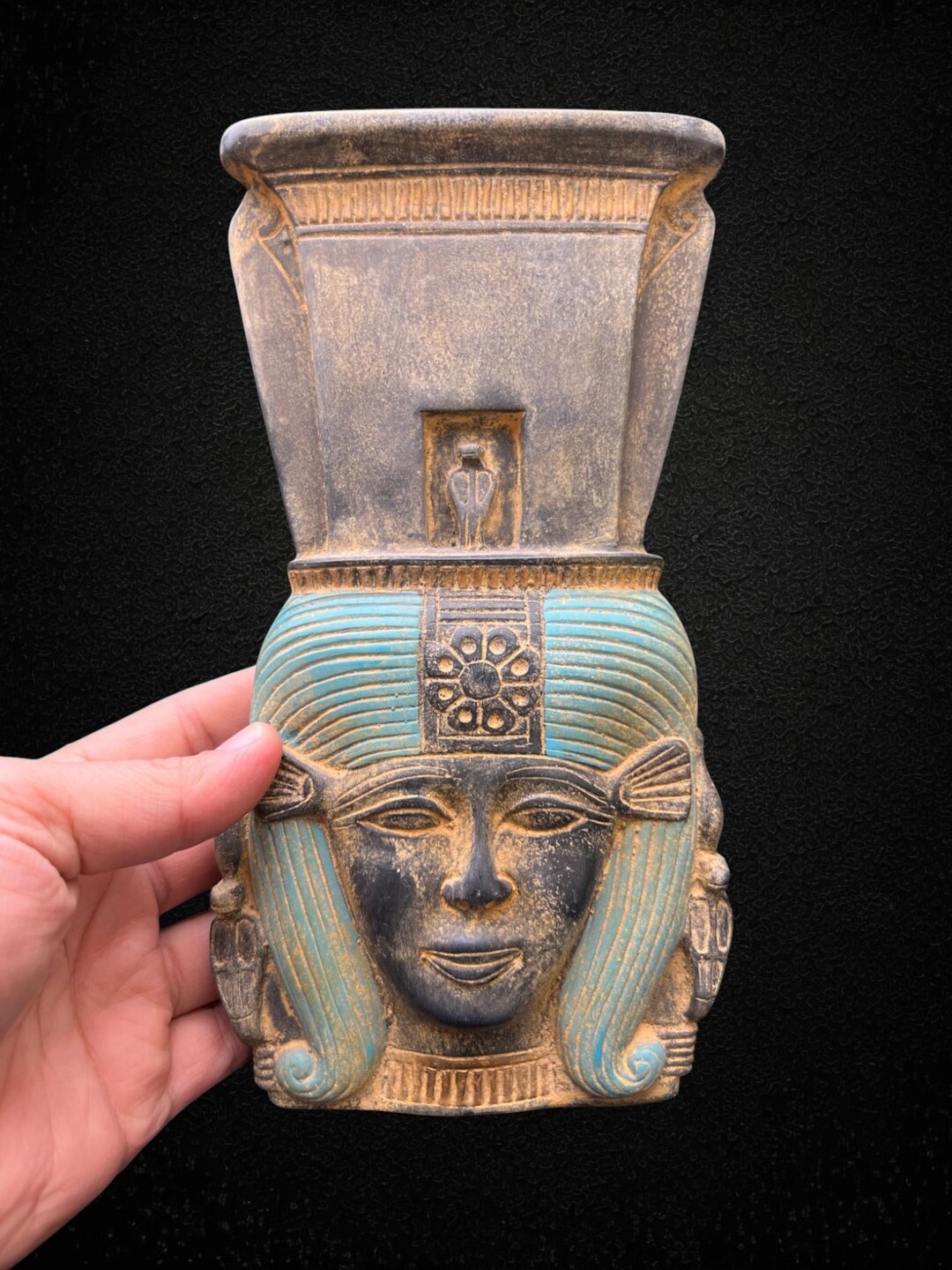 Egyptian Hathor Mask Wall Sculpture: Venus Antique Statue, Made in ...