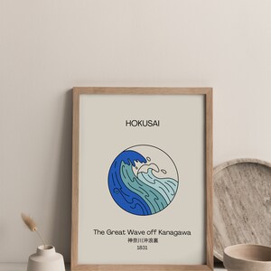 The Great Wave off Kanagawa Poster in a New Modern Art Shape | Etsy