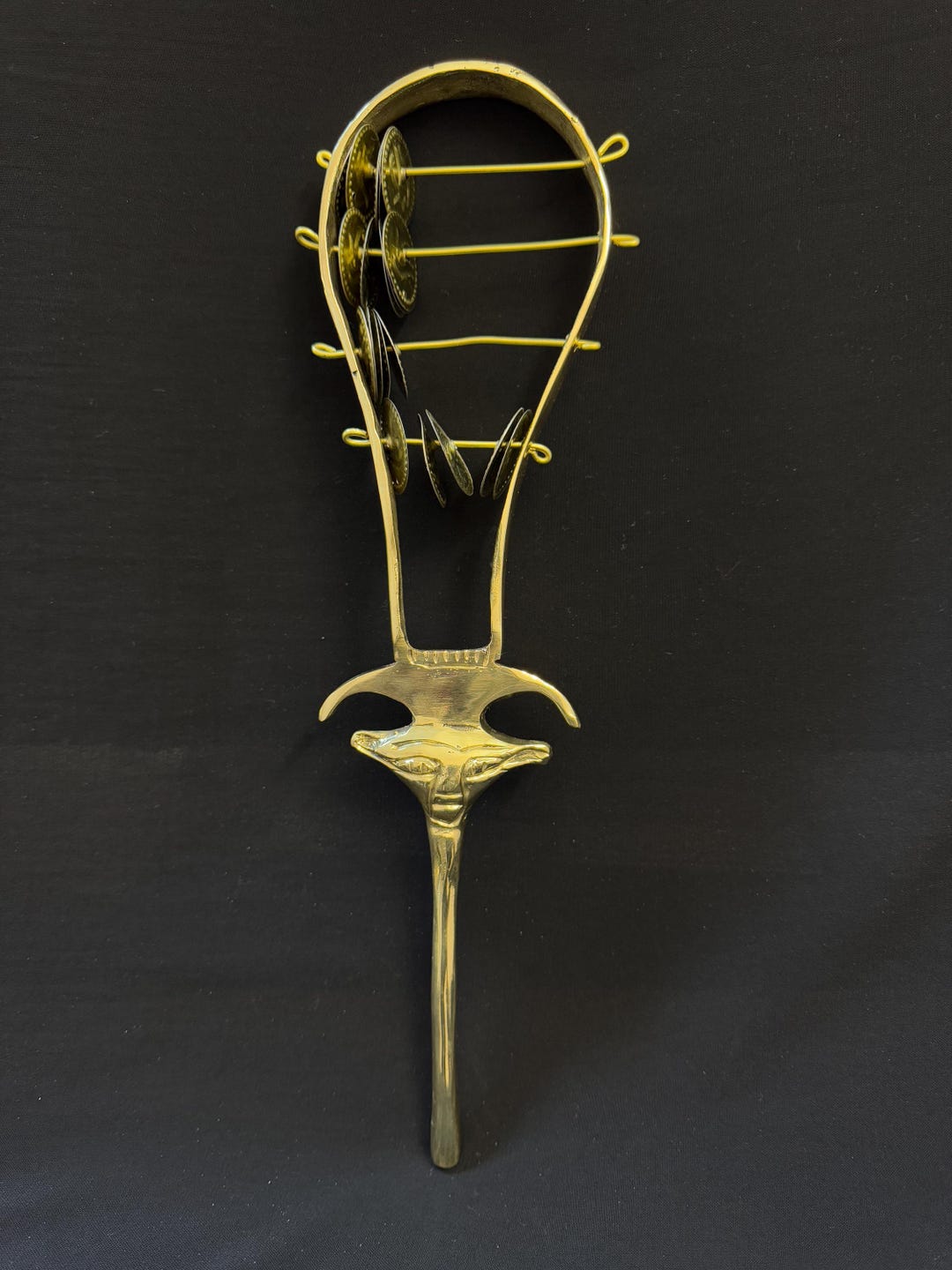 Handmade Hathor Sistrum Ritual Instrument Brass Egyptian Sacred Rattle ...